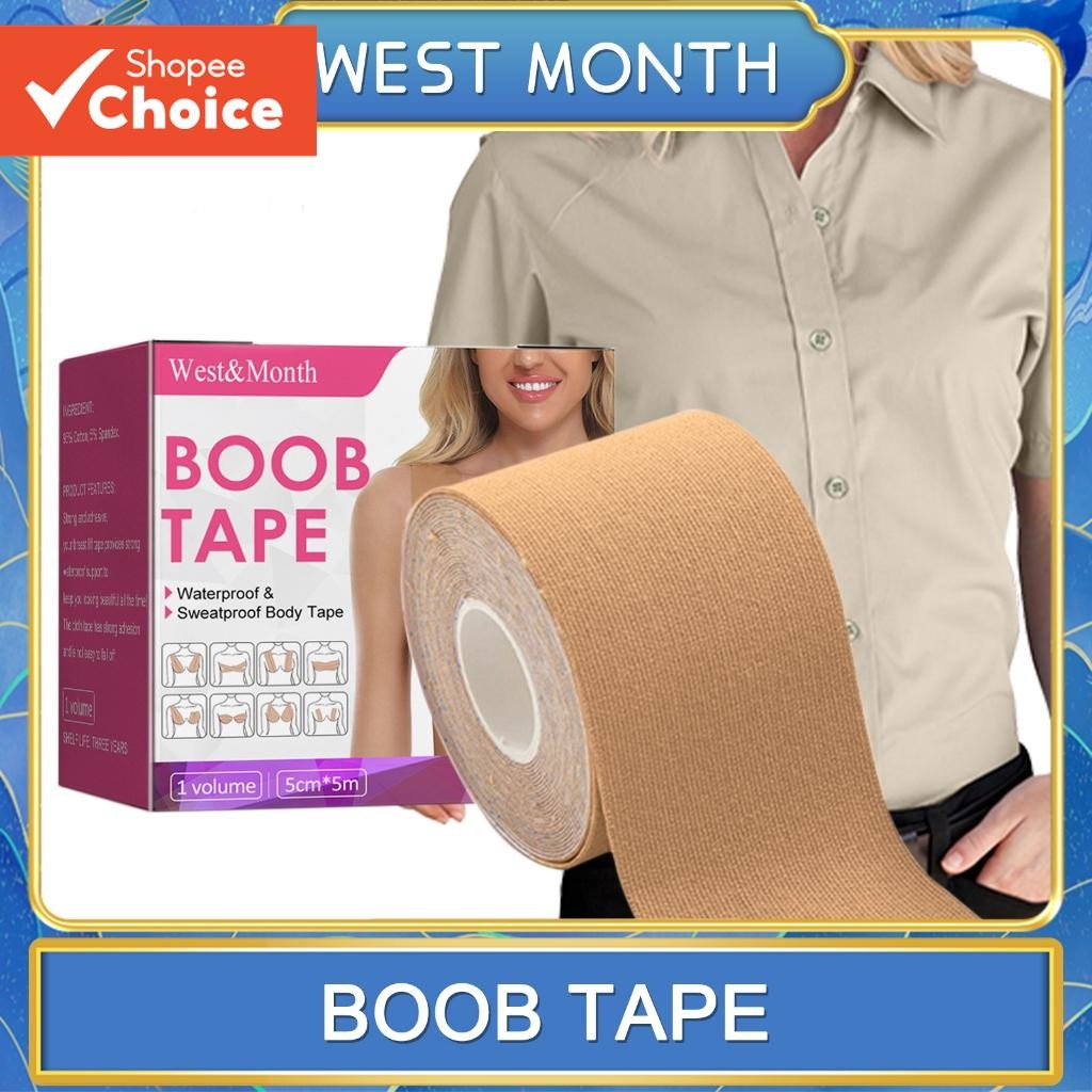 West&Month Boob Tape 1roll Body Tape Breast Lift Tape Boob Tape Bra ...