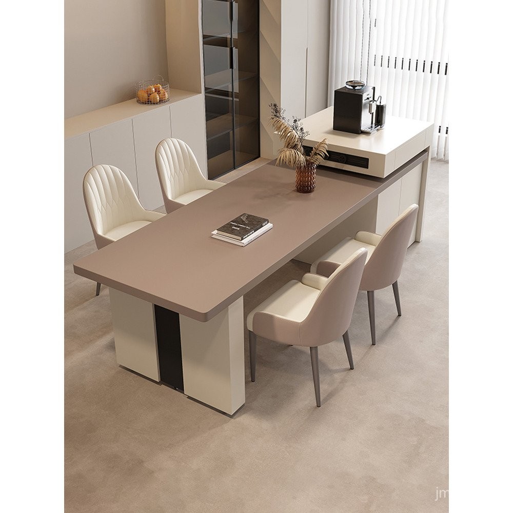 Italian Minimalist Island Table Dining Table Integrated Extendable Rock ...
