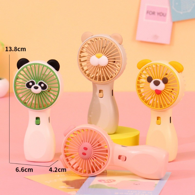 Cute Ear Handheld Mini Fan Outdoor Portable Cartoon USB Rechargeable ...