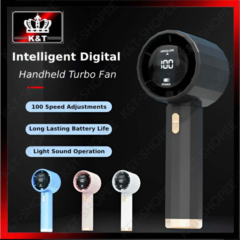 K01 Portable Handheld High Speed Turbo Fan Rechargeable 6000mAh 100 ...