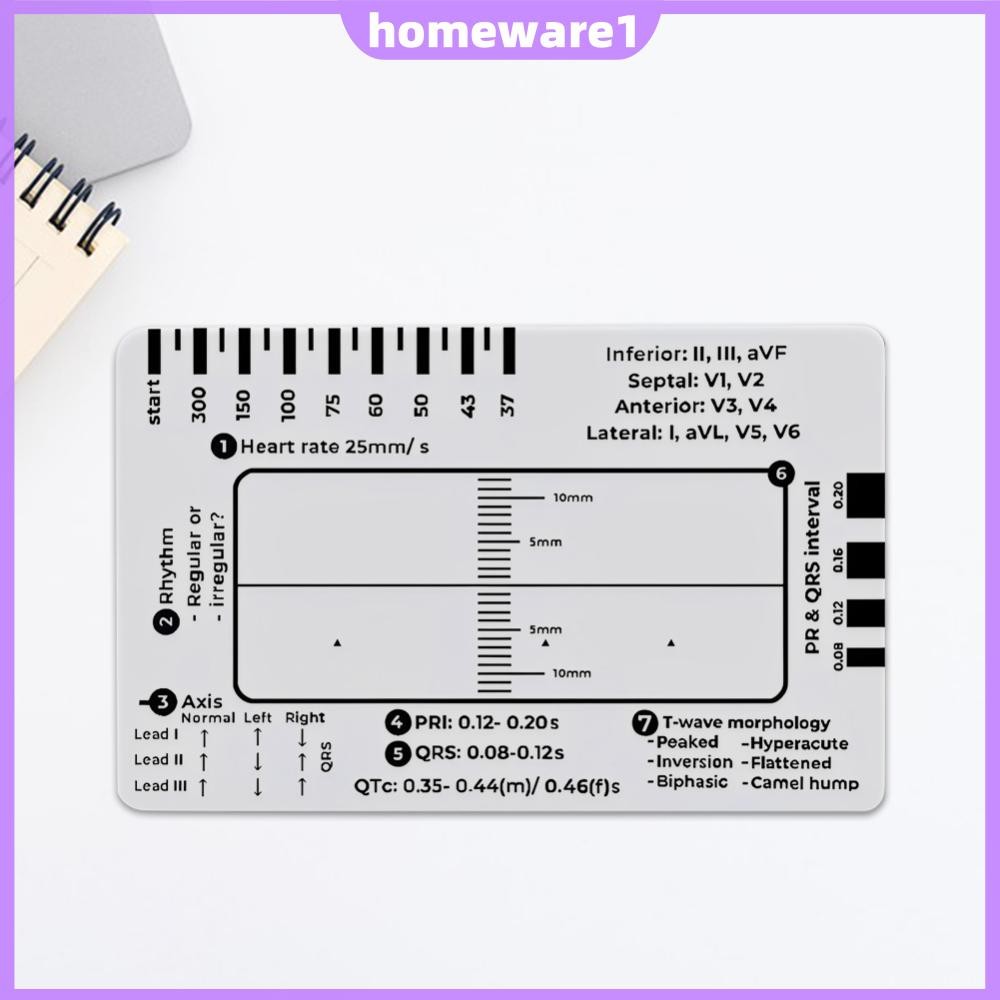 ECG 7 Step Ruler Portable ECG/EKG 7 Step Ruler Card ECG Guide ...