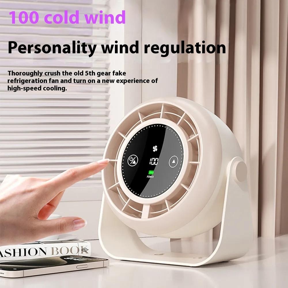 High Speed Desk Fan Rechargeable Fan 100 Gears Strong Wind Digital ...