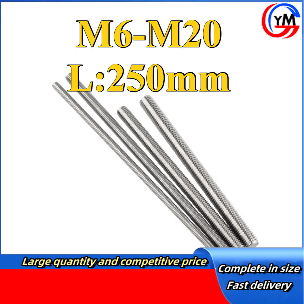 Threaded Bar，SS304 Full Threaded Rod Fine Thread M6-M20 (YMH-RM-PH-1 ...
