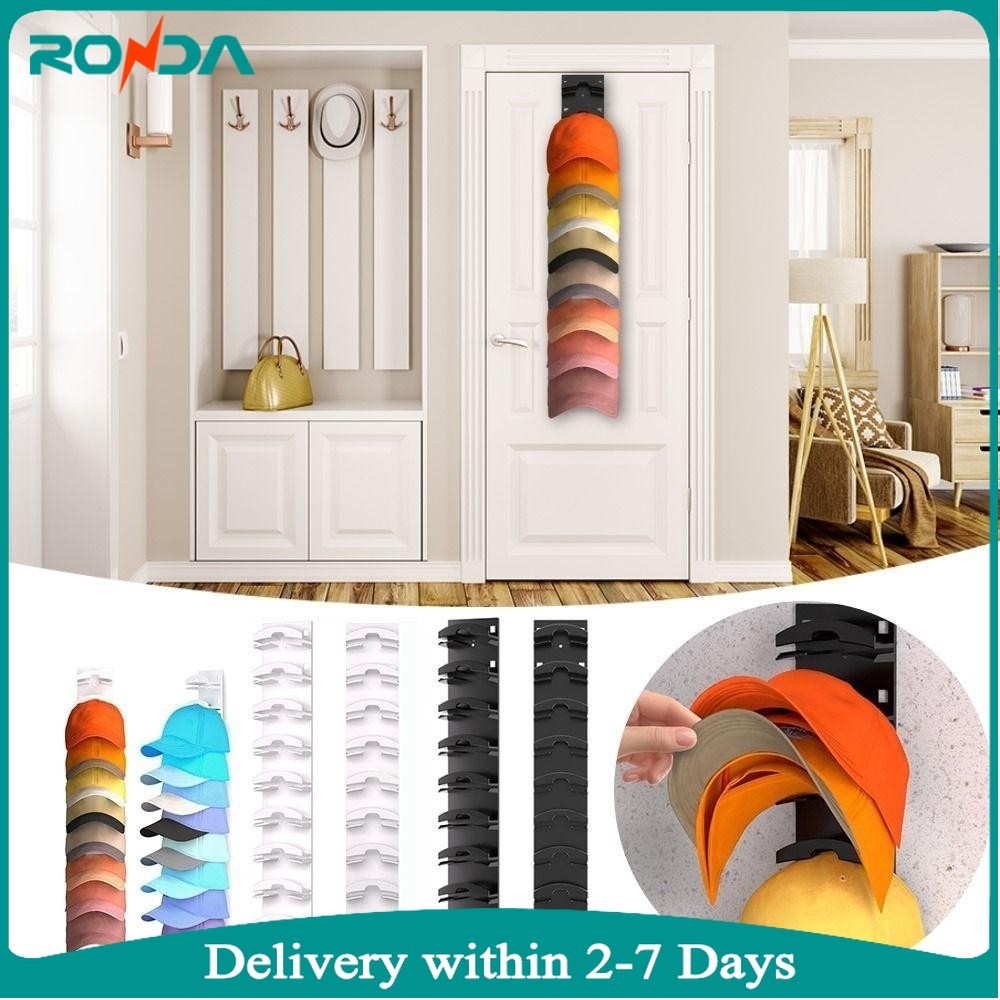 Multi-tier Plastic Hat Organizer Door-mounted Cap Storage Space-saving ...