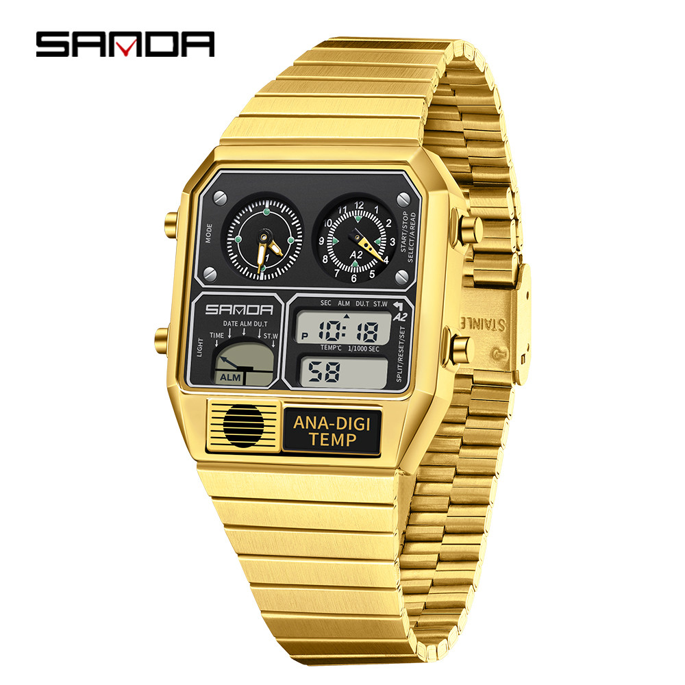 SANDA 3192 Hot-selling LED Electronic Square Men's Youth Casual Multi ...