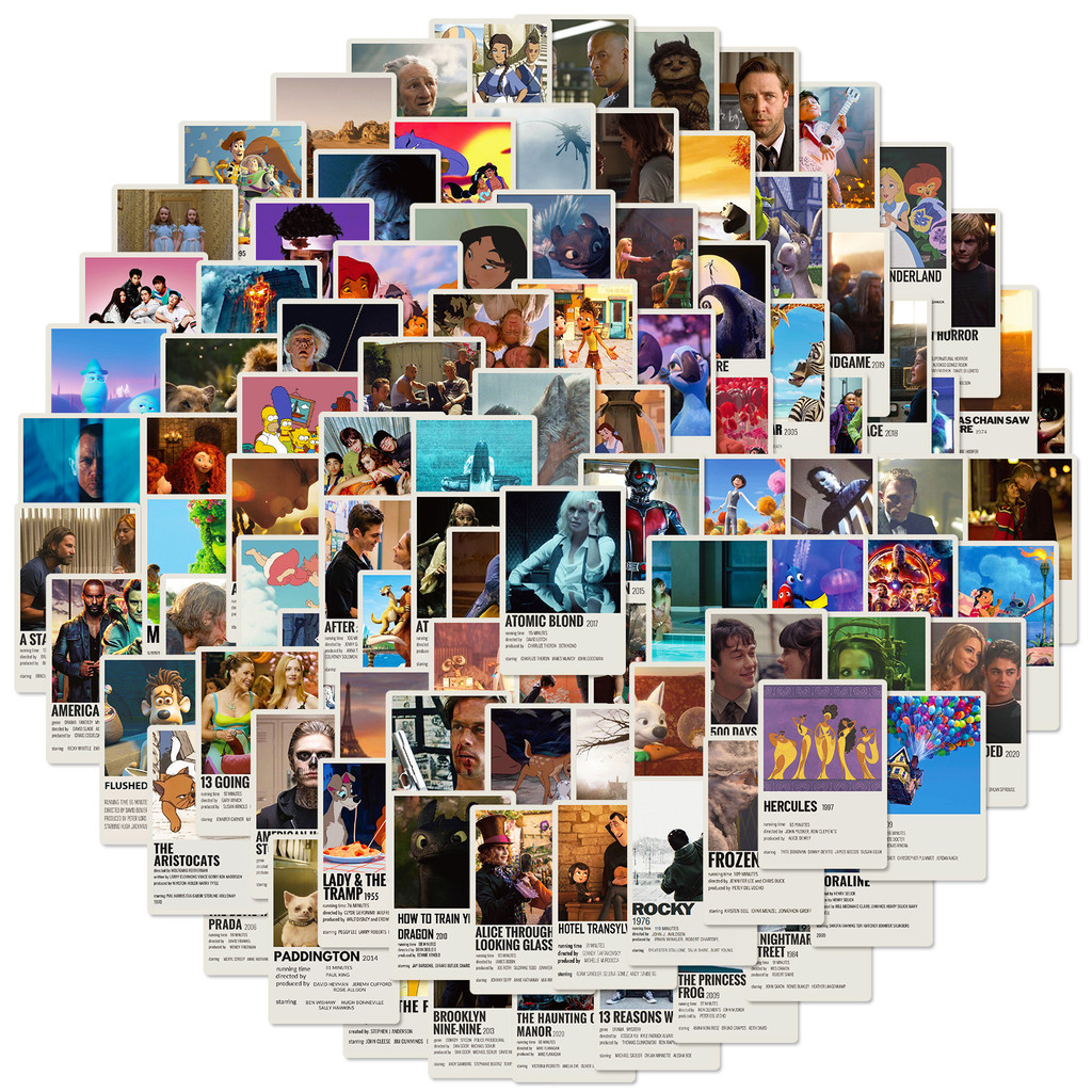 100Pcs New Hot Sale Movie Poster Stickers | Decorative Decals for Phone ...