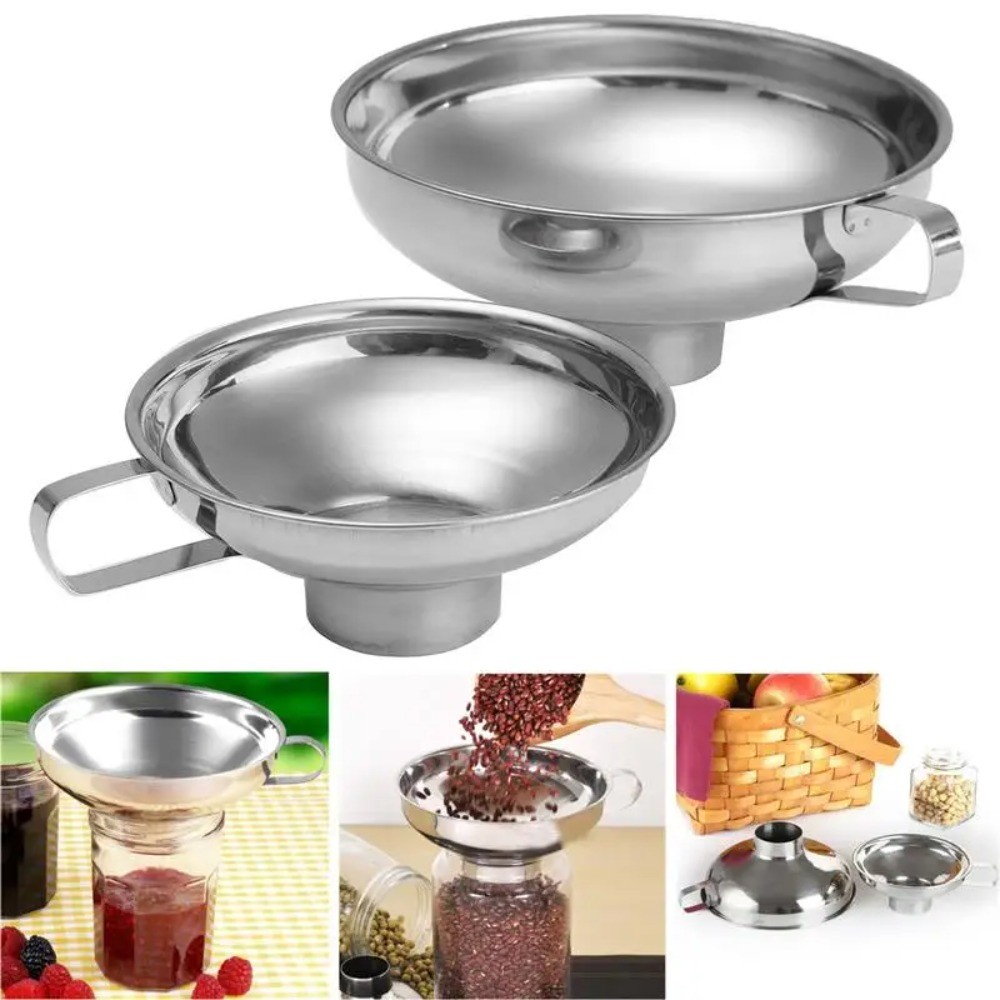 Stainless Steel Wide Mouth Funnel Thickened Canning Hopper Filter Bean ...