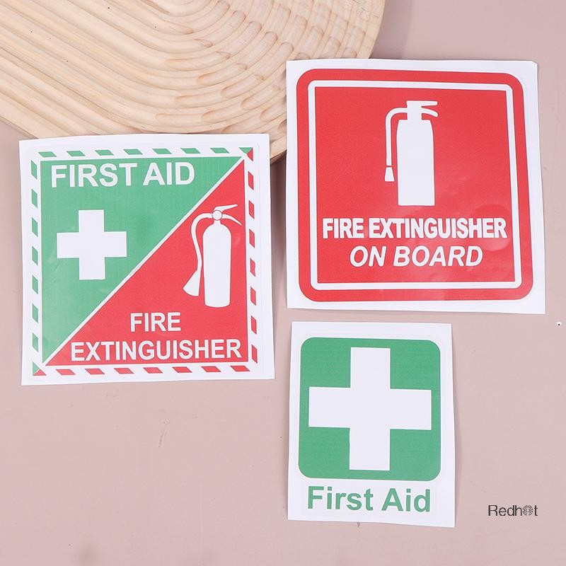 Fire Extinguisher&First Aid Safety Sign Car Stickers Bumper Window Body ...