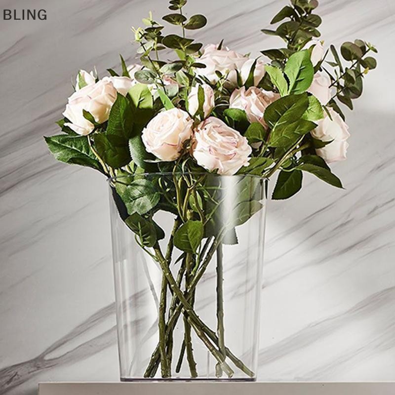 【BLING】 Transparent Trash Can Without Lid Garbage Bin Home Office ...