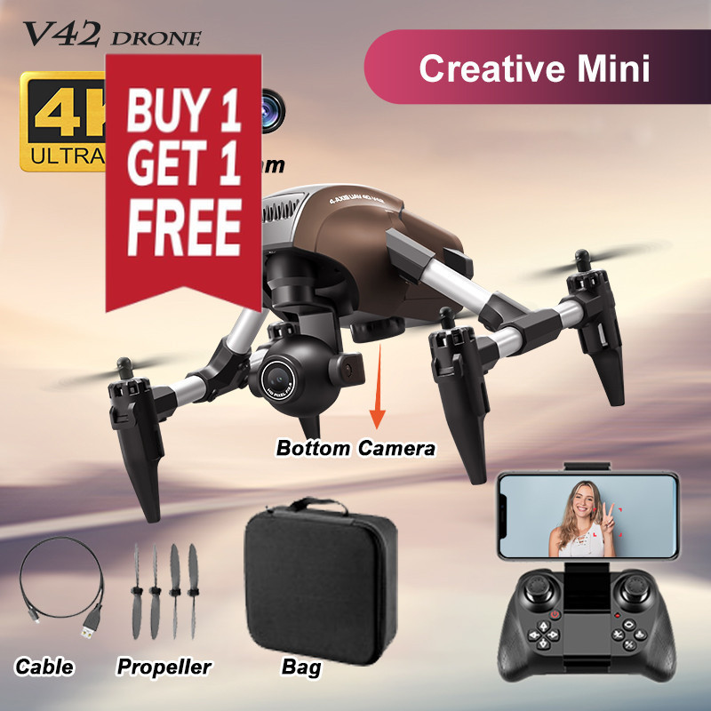 4DRC RC Drone V42 Mini Drone With Dual 4K Camera Optical Flow ...