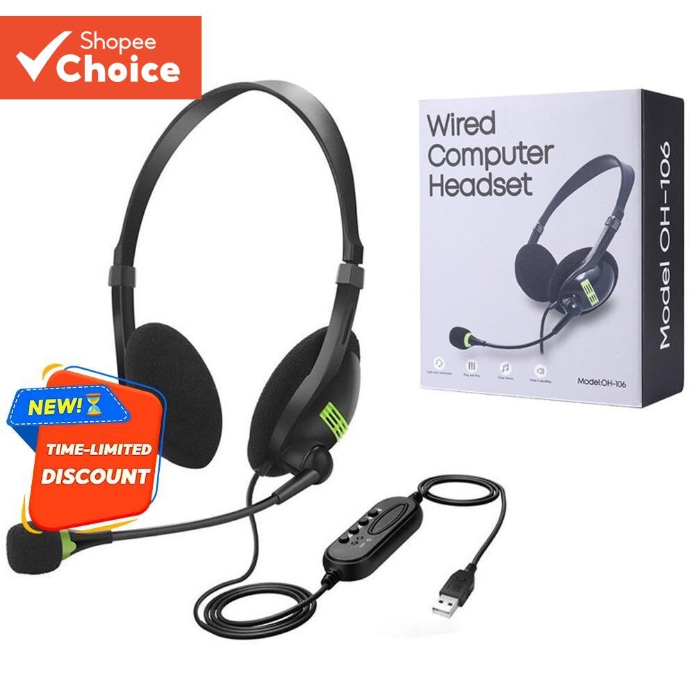 USB Headset Noise Cancellation Call Center Headphone With Microphone ...
