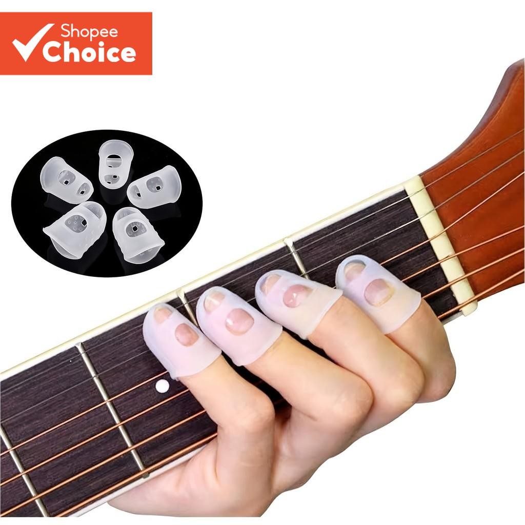10pcs Guitar Silicone Guitar Fingertip Caps Covers Protector Finger ...