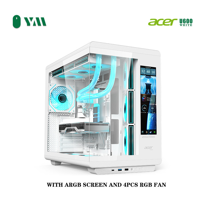 ACER U600 White Panoramic Room Full Sea View Case with argb screen and ...