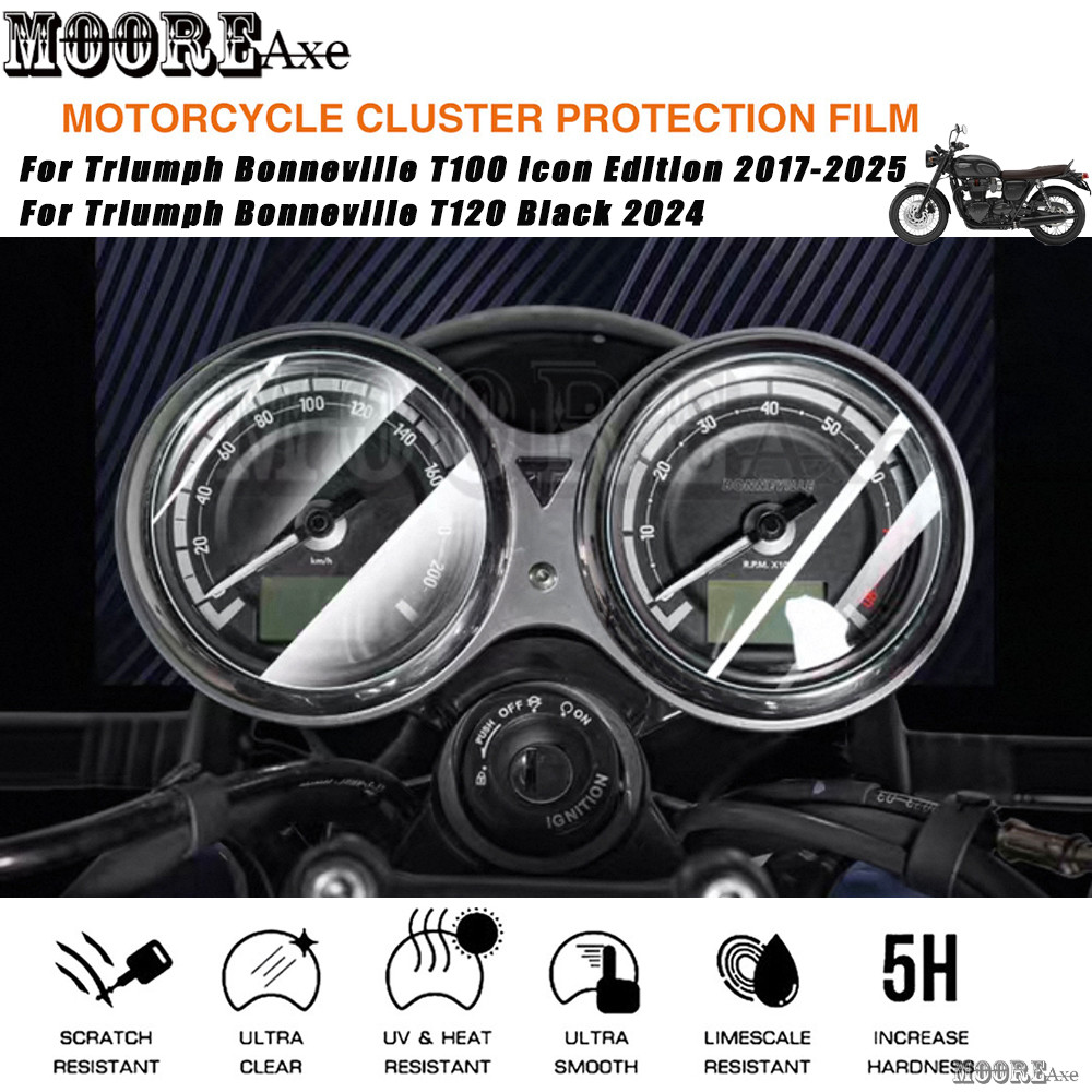Mooreaxe For Triumph Bonneville T100 Icon Edition 2017-2025 T120 Black Motorycle Speedometer ...