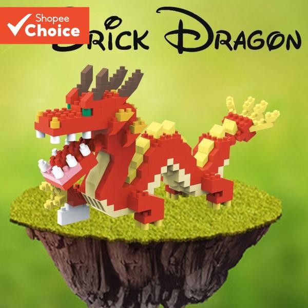 Building Block Dragon Model Chinese Dragon New Year Celebration DIY Boy ...