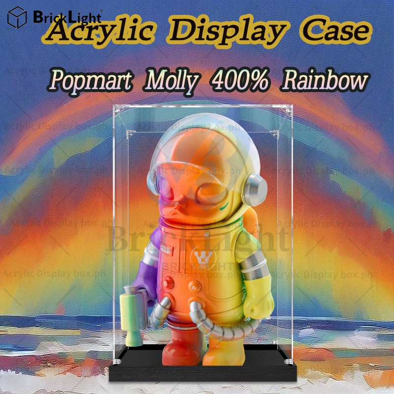 ️Popmart Molly 400% Rainbow Acrylic Display Case Display Cabinet ...