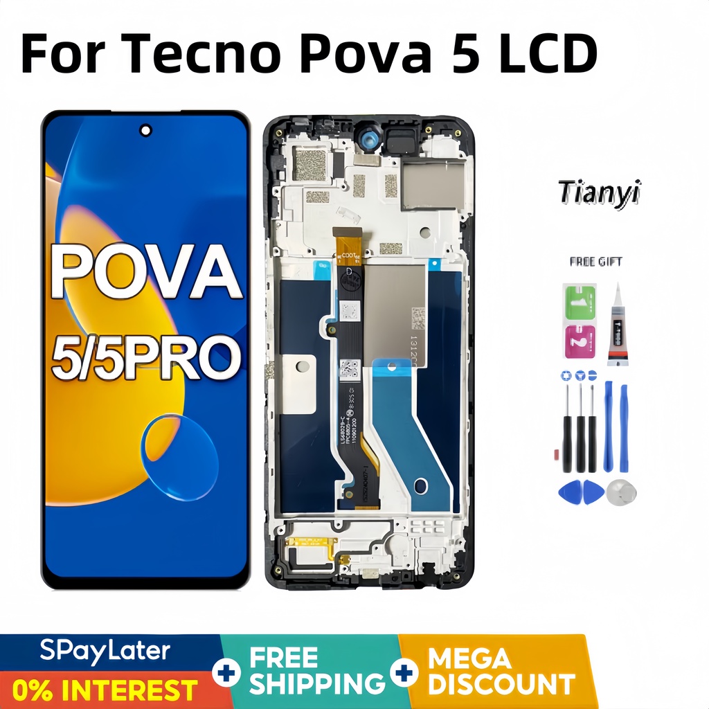 For Tecno Pova 5 / Pova 5 Pro LCD Display LH7n LH8n Touch Screen ...