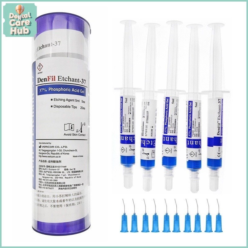 Korea DenFil Etchant-37 5ml×5 Acid Gel Etching Agent | Shopee Philippines