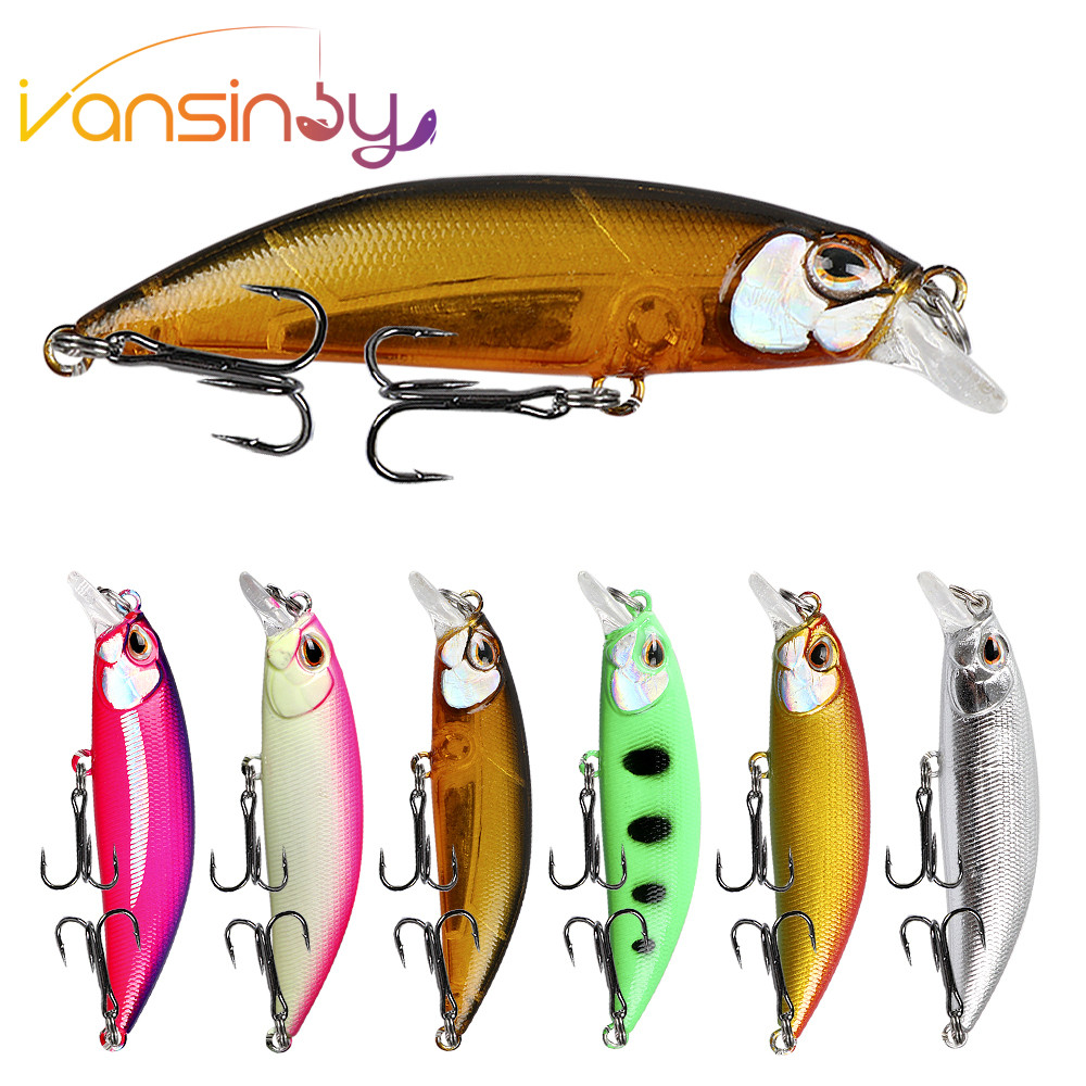 Fishing Lure 7cm/8g Sinking Minnow Bait Ghost Shrimp with Treble Hook for Trevally Tarwhine Sea ...