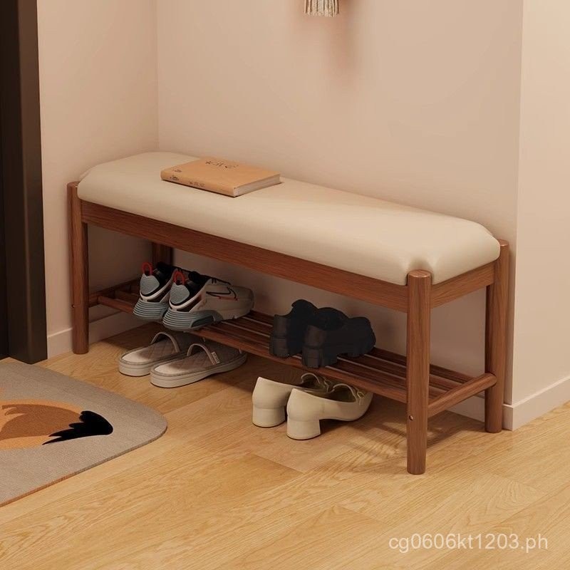 Entrance Home Shoe Bench Sitting Solid Wood Shoe Changing Bench Soft ...
