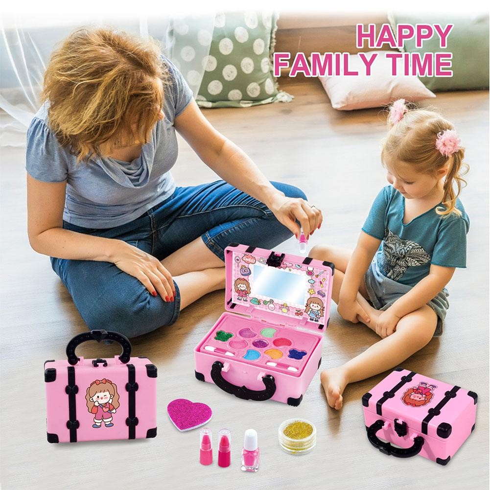 Kids Makeup Make Up Set Girls Makeup Box Paste Face Table Dressing ...