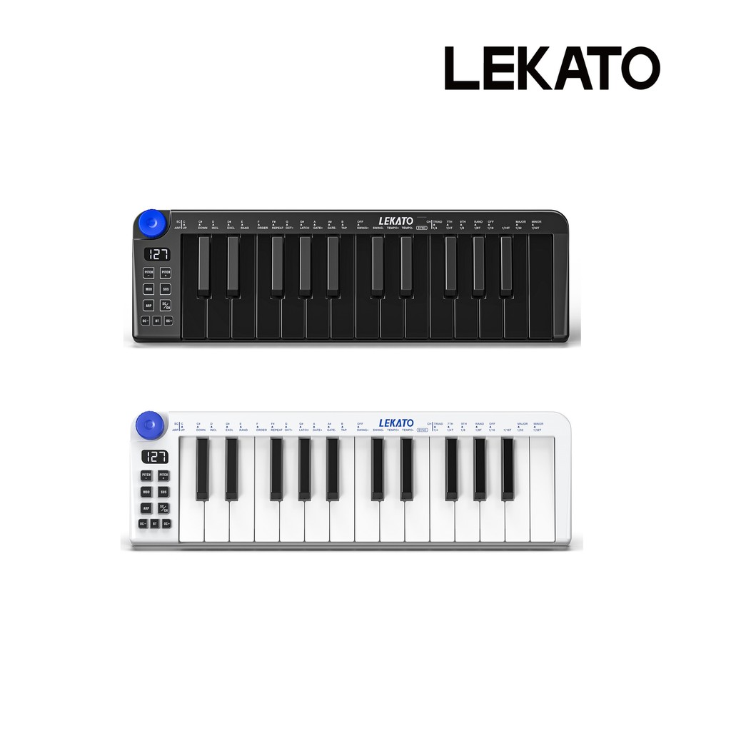 Lekato Mini 25keys Midi Keyboard Midi Controller Bluetooth Keyboard With Velocity Sensitive 360