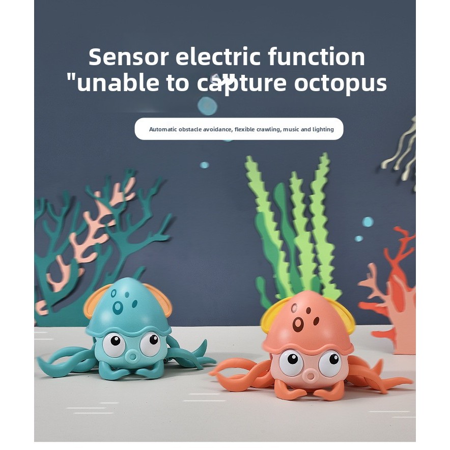 Electric Octopus Toy Rechargeable Sound Light Sensor Octopus Automatic ...