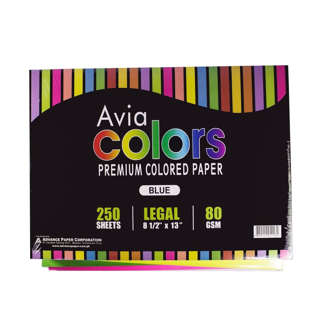 Avia Colored Paper 80gsm Long (250Sheet) | Shopee Philippines