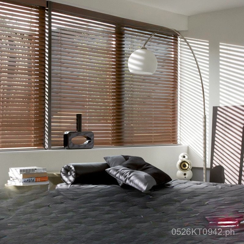 Fixed Electric Motorized Solid Wood Venetian Blinds Wooden Blinds for ...