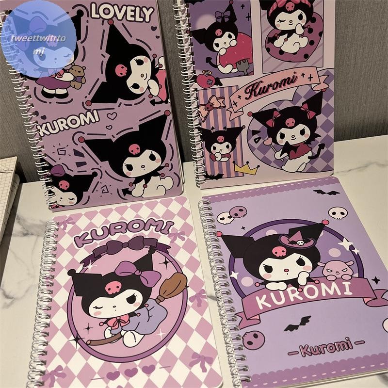 TRTOMJ Cute Sanrio Kuromi A5 Coil Notebook Exercise Book Notepad Diary Student Stationery School ...