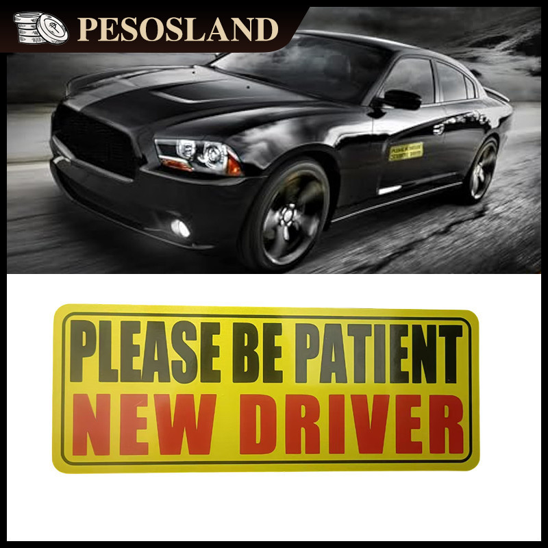 Magnetic New Driver Sticker 23*9cm Yellow Safety Driver Magnetic ...