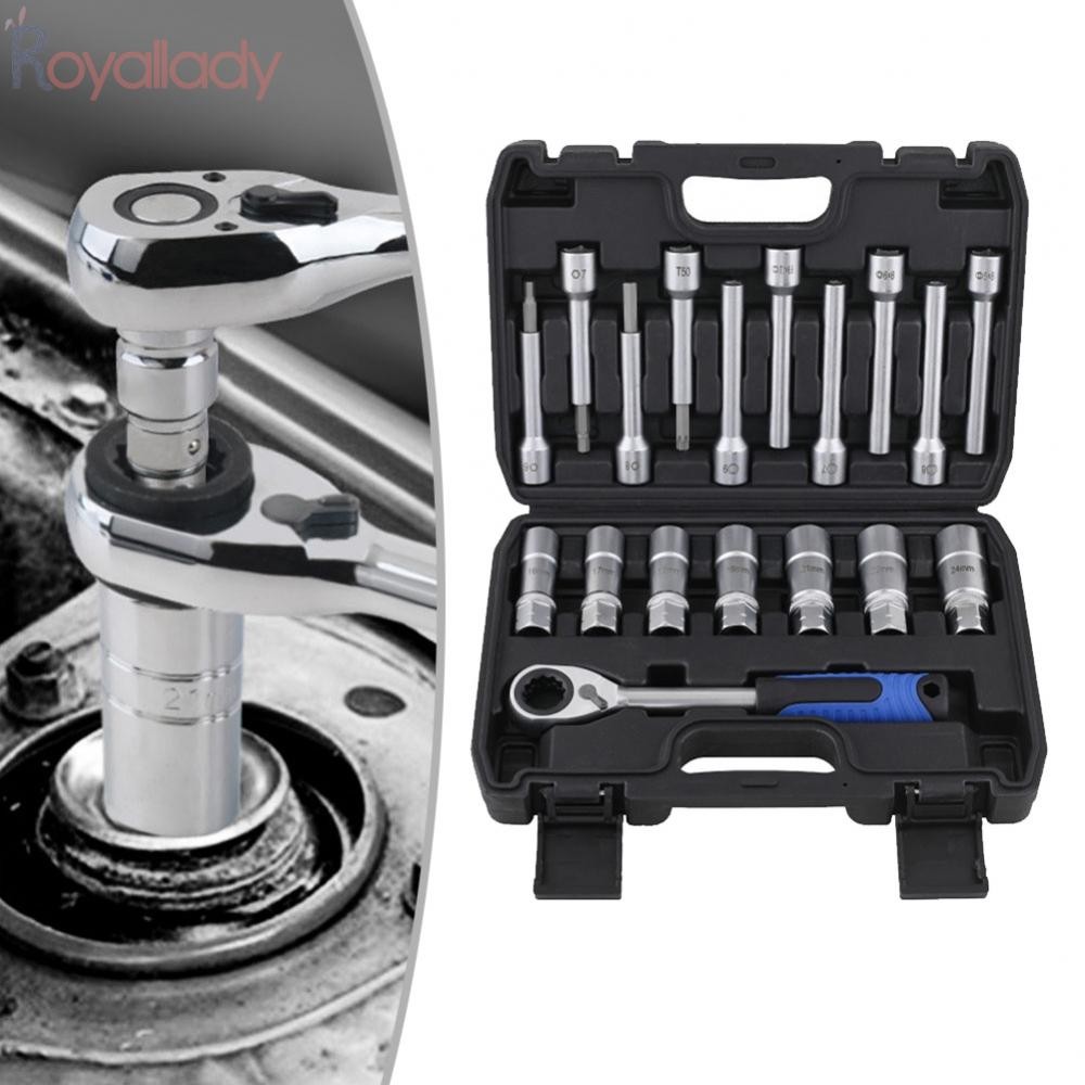 Nut Removal Tool 18 Piece Tool Set Chrome Vanadium Steel Ratcheting ...