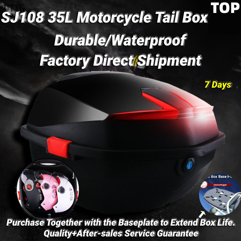 SJ108 35 liters Motorcycle Tail Box Universal Thickened Large Top Box ...