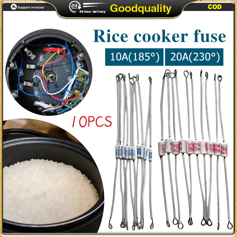 10Pcs RF Ceramic Temperature Fuse 250V 10A 20A for Electric Rice Cooker ...