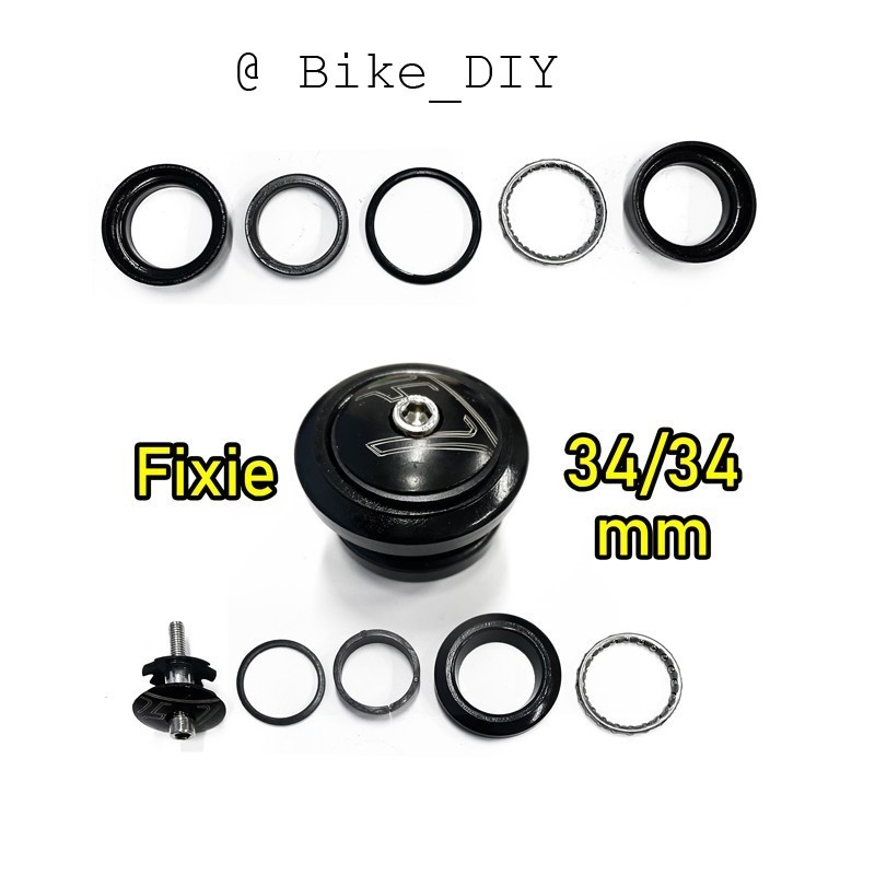 BikeDIY Headset Basikal 34mm Headset for 28.6mm Fixie Bike Fork Ball ...