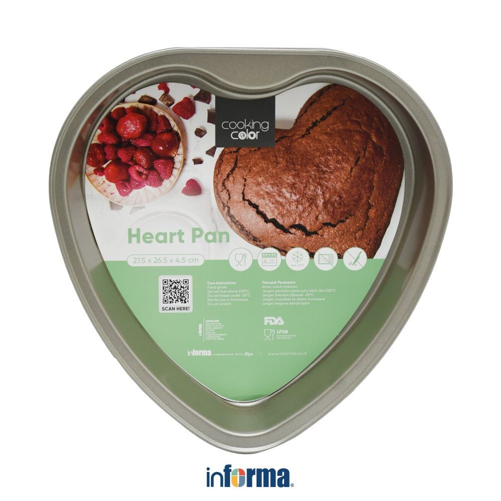 Informa Cooking Color Heart Cake Pan - Gold Dough Tray Baking Container ...