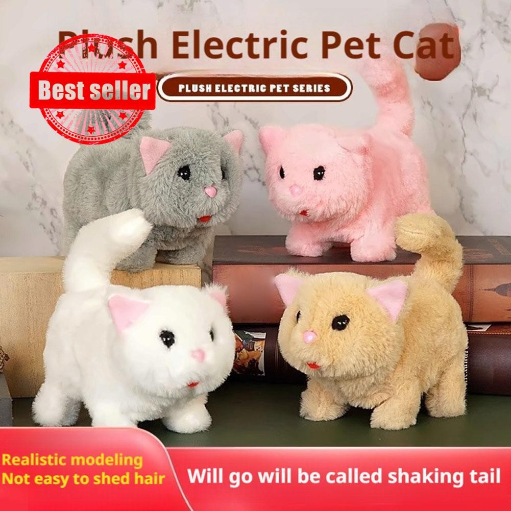 Cat Plush Toy Tail Wagging Head Shaking Electronic Stuffed Doll ...