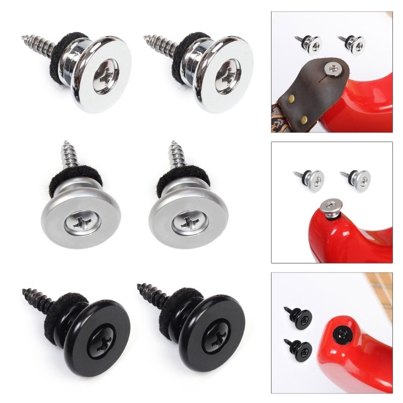 CS 2PCS Metal Strap Lock Buttons Guitar Strap Buttons for Electric ...