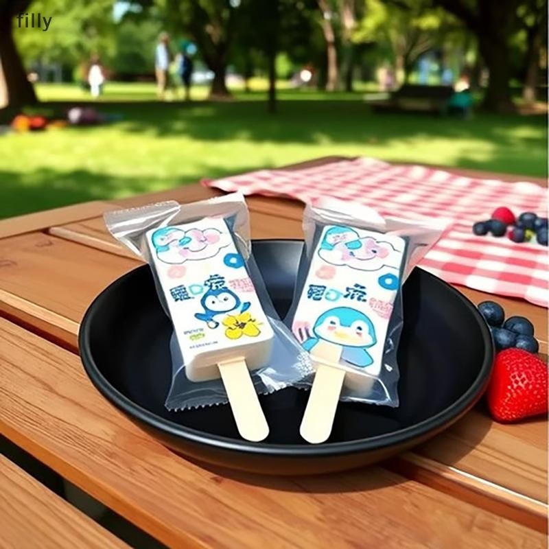 filly 100PCS Cartoon Ice Popsicle Packing Bag DIY Disposable Plastic ...