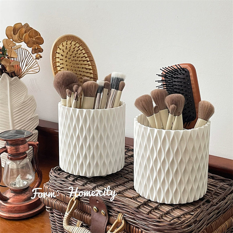 360 Rotating Makeup Brush Storage Bucket Anti-dust Pen Holder Brush ...