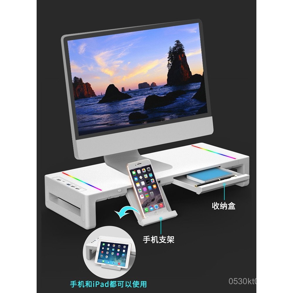 Foldable Minimalist Computer Desk Organizer RGB Monitor Phone Stand ...