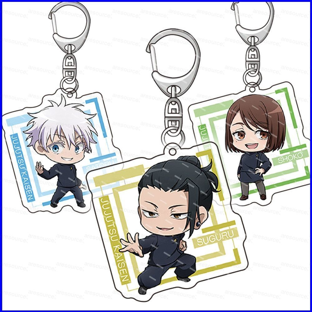 SQ3 Jujutsu Kaisen Keychain Anime Keyring Acrylic Cute Gojo Satoru ...