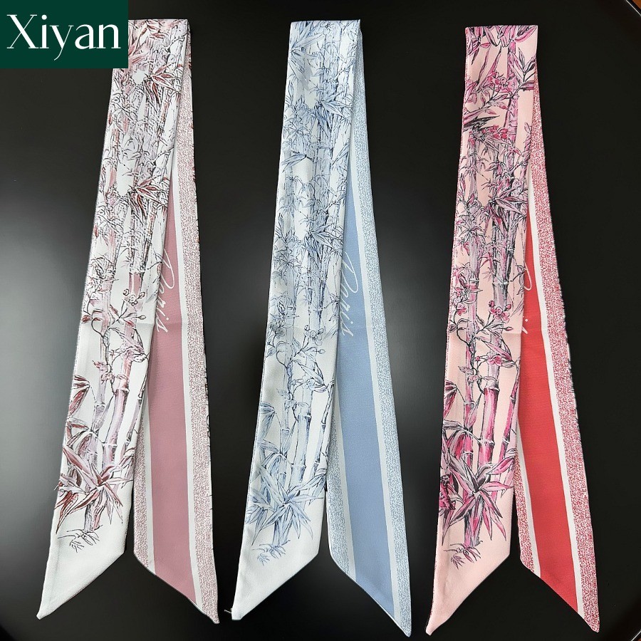 【Ready Stock】Women's Printed Silk-Like Bag Handle Scarf Strap 100cm ...