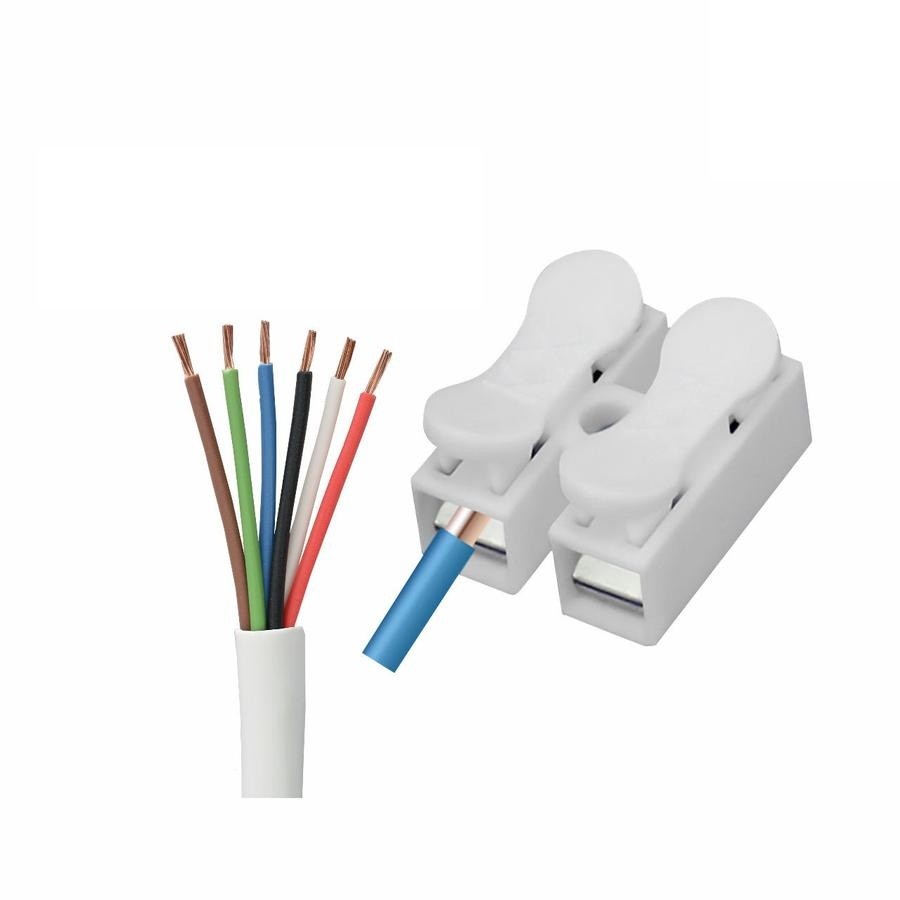 White Connector Electrical Cable 2pin 3pin Quick Connect Terminal ...