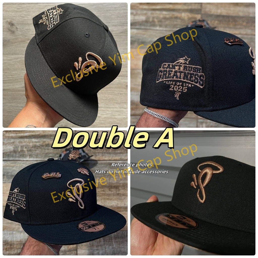 Major League Baseball Central Cee SYNA World Black Fitted Hat Unisex Hip-HopFully Enclosed Flat ...