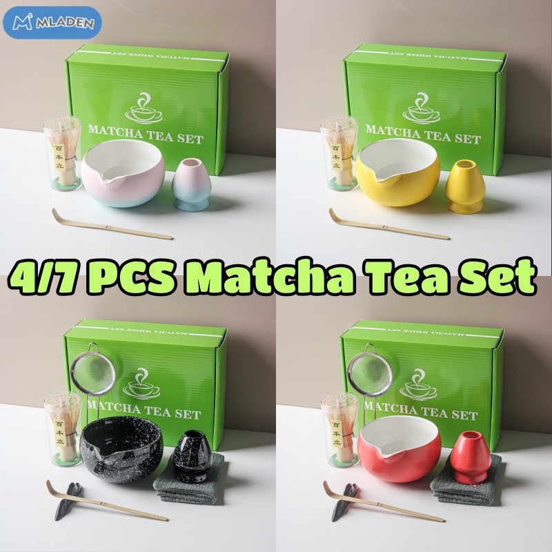 MLADEN 4/7 PCS Matcha Tea Set Japanese Tea Set Traditional Tea Gift Set ...