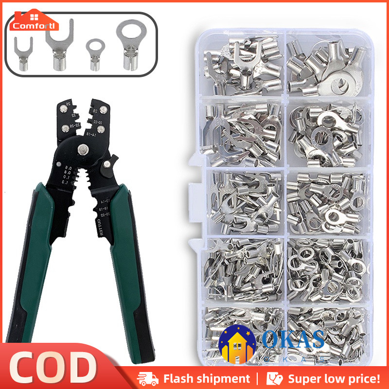 320 pcs crimping terminal and pliers splicing terminal kit cold pressed ...