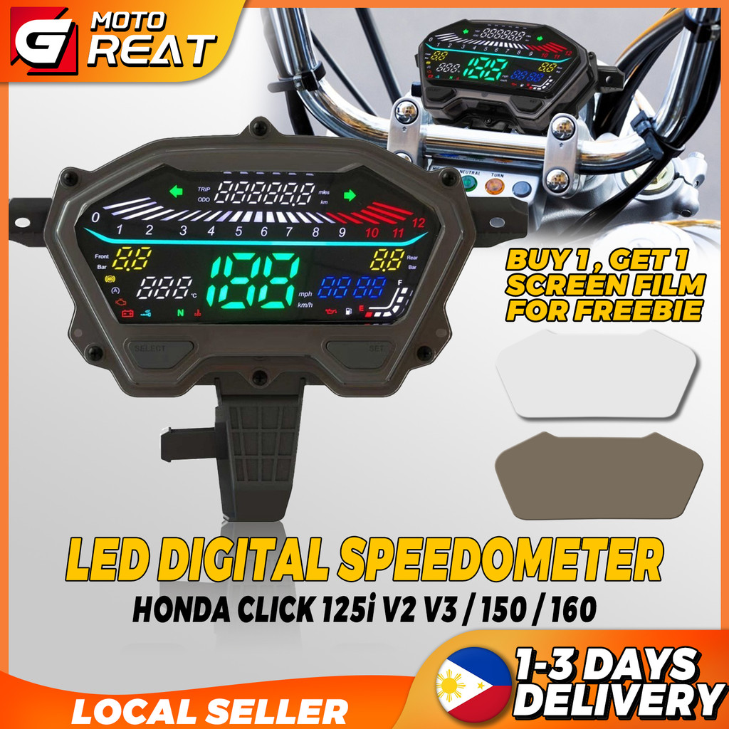 Honda Click 125i LED Full Digital Speedometer LED Digital Tachometer ...