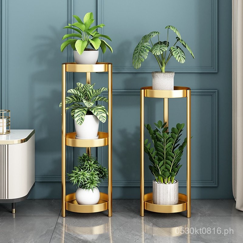 Light Luxury Living Room Floor-Standing Green Plant Storage Rack Iron ...