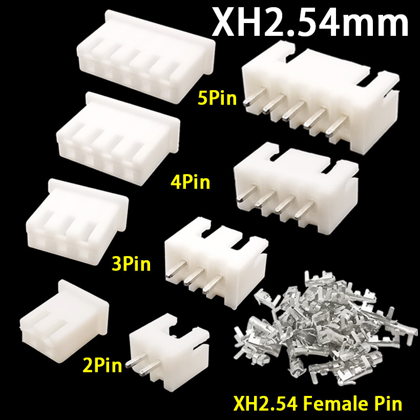 100pcs JST XH2.54 Male Female Material Connector Leads Pin Header ...